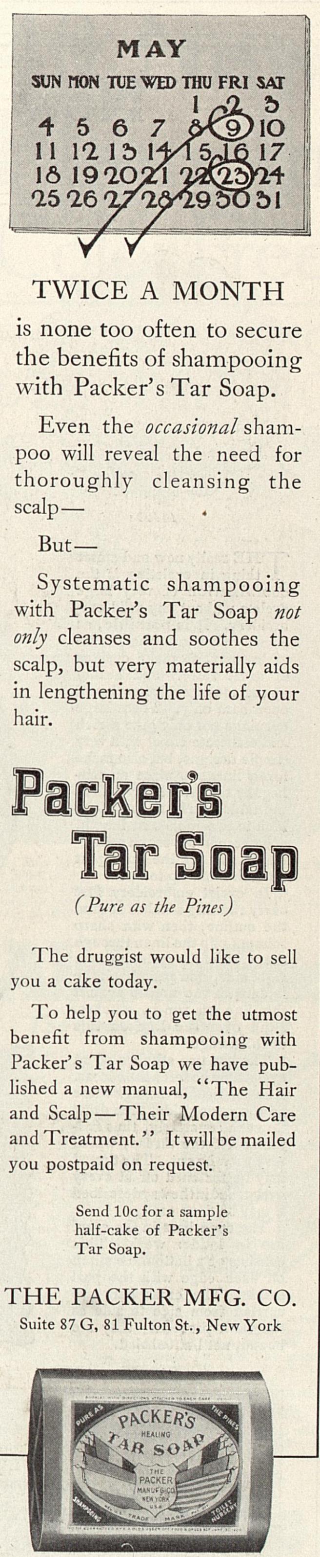 Packer’s Tar Soap Advertisement – A Hundred Years Ago