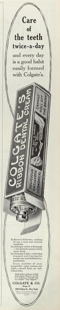 Colgate’s Ribbon Dental Cream Advertisement – A Hundred Years Ago