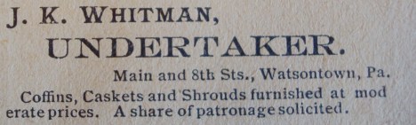 Old Undertaker Advertisement – A Hundred Years Ago