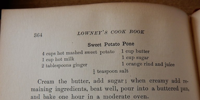 Old-fashioned Sweet Potato Pone – A Hundred Years Ago