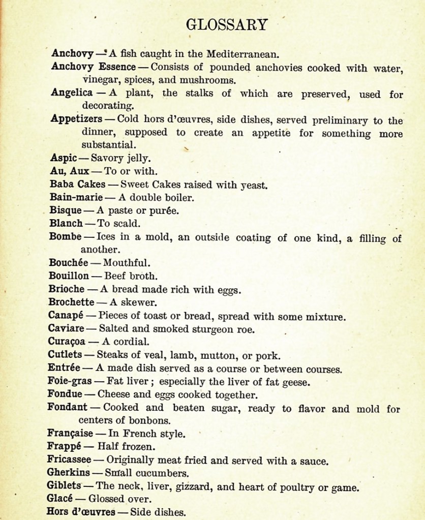 One-Hundred-Year-Old Cookbook Glossary – A Hundred Years Ago