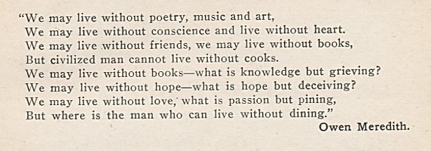 Poem in 100-Year-Old Church Cookbook – A Hundred Years Ago