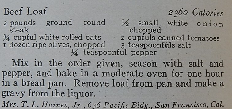 Old-Fashioned Beef Loaf – A Hundred Years Ago