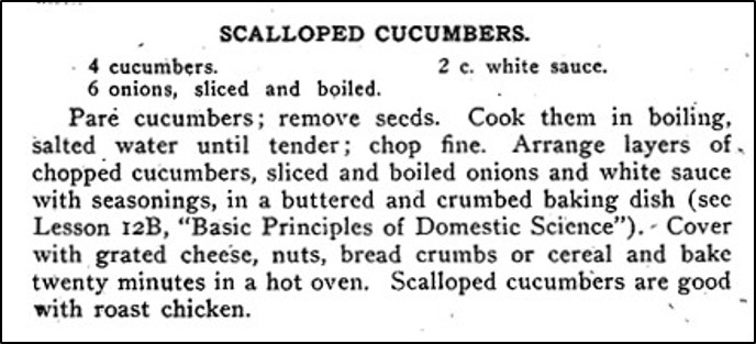 Old-fashioned Scalloped Cucumbers – A Hundred Years Ago