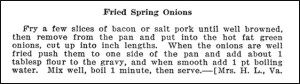 Old-fashioned Fried Spring (Green) Onions – A Hundred Years Ago