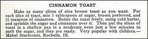 Old-fashioned Cinnamon Toast – A Hundred Years Ago