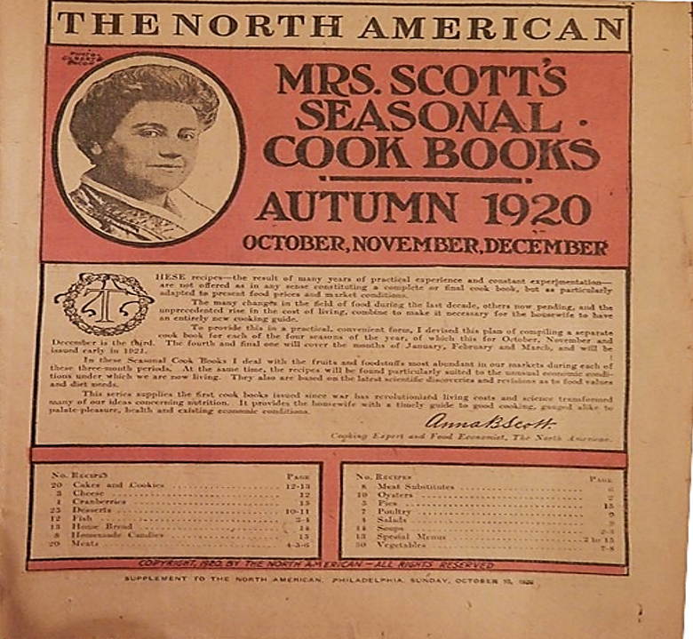 Mrs. Scott’s Seasonal Cook Books – A Hundred Years Ago