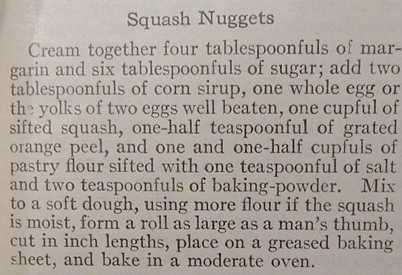 Old-fashioned Squash Nuggets – A Hundred Years Ago