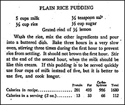 Gingered Rhubarb and Baked Rice Pudding – A Hundred Years Ago