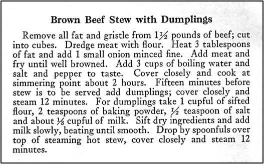 Old-Fashioned Brown Beef Stew with Dumplings – A Hundred Years Ago