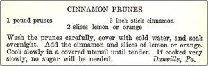 Old-fashioned Cinnamon Prunes – A Hundred Years Ago