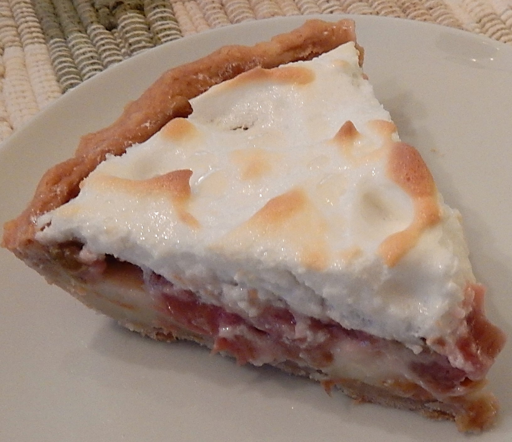 Old-fashioned Rhubarb Custard Pie with Meringue Topping – A Hundred ...