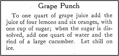 Old-fashioned Grape Punch Beverage – A Hundred Years Ago