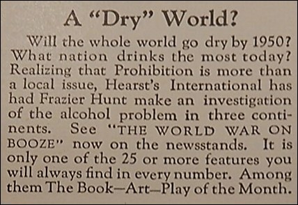 A “Dry” World? – A Hundred Years Ago