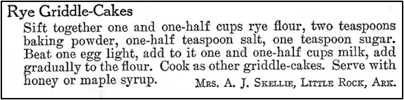 Old-fashioned Rye Griddle Cakes – A Hundred Years Ago