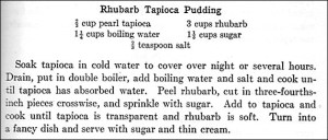 Rhubarb Tapioca Pudding – A Hundred Years Ago
