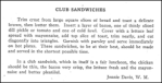 Old-fashioned Club Sandwiches – A Hundred Years Ago