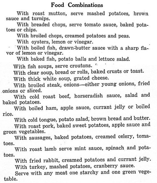 Popular Food Combinations a Hundred Years Ago – A Hundred Years Ago