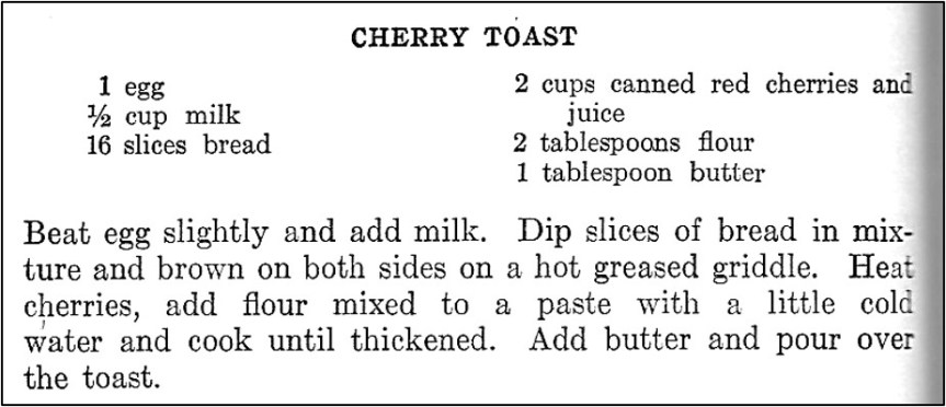 A Hundred Years Ago – Food and More