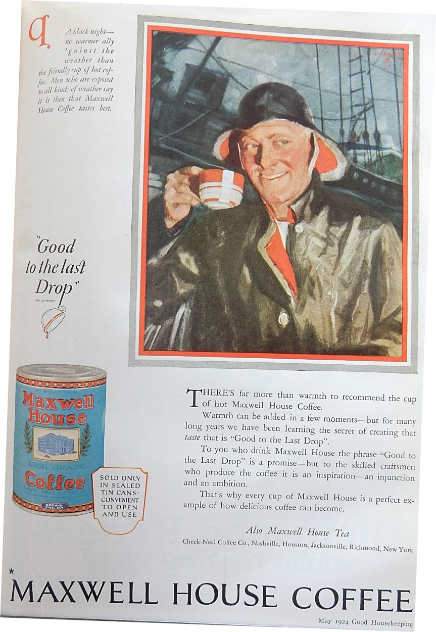 1924 Maxwell House Coffee Advertisement – A Hundred Years Ago