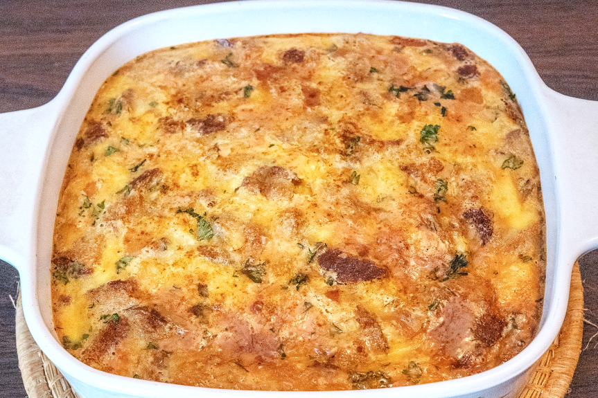 Old-Time Cheese Delight (Cheese & Bread Custard) – A Hundred Years Ago